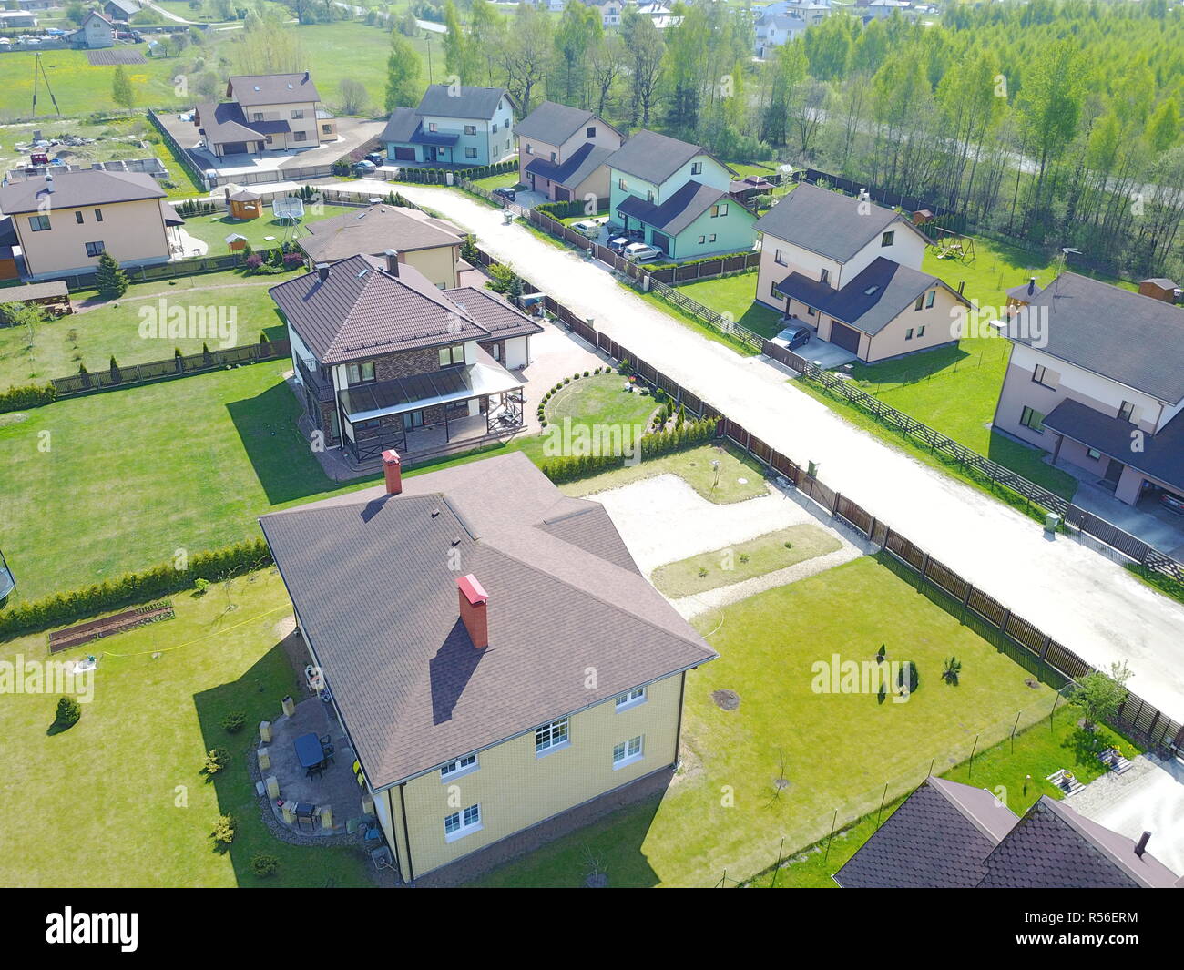 Aerial view of countryside, drone top view Stock Photo - Alamy