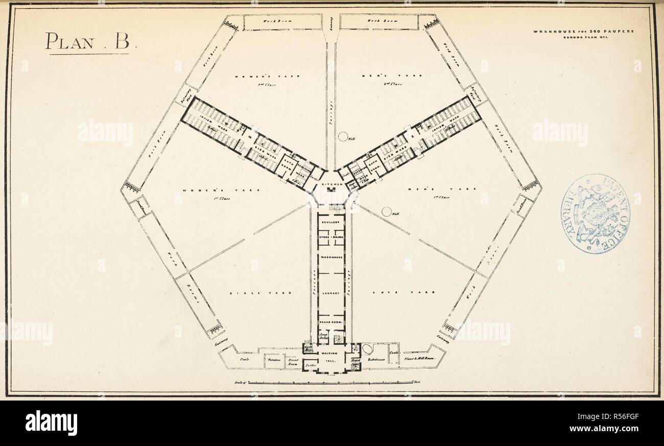 A plan or design for a workhouse. Knight's guide to the arrangement and ...