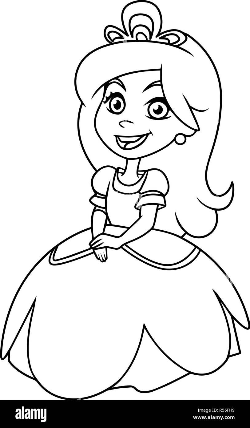 Little Princess Line Art 2 Stock Vector Image & Art - Alamy