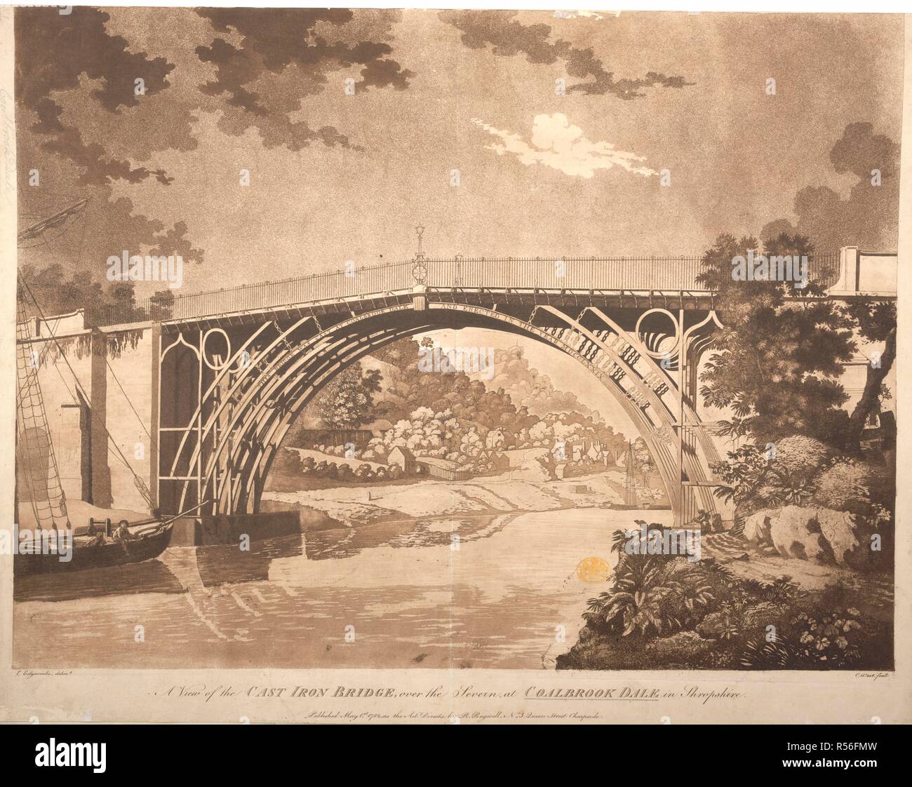 A View of the Cast Iron Bridge over the Severn at Coalbrook Dale in ...