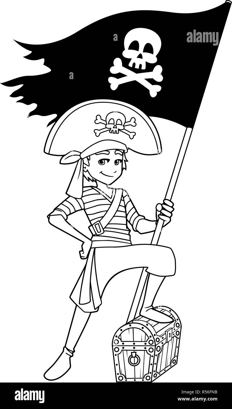 Kid Pirate Clip Art Black And White