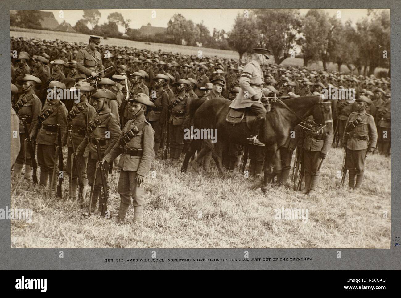 Gen. Sir James Willcocks, inspecting a battalion of Gurkhas just out of ...