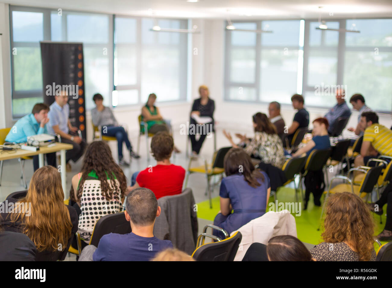 Round table discussion at business and entrepreneurship convention ...