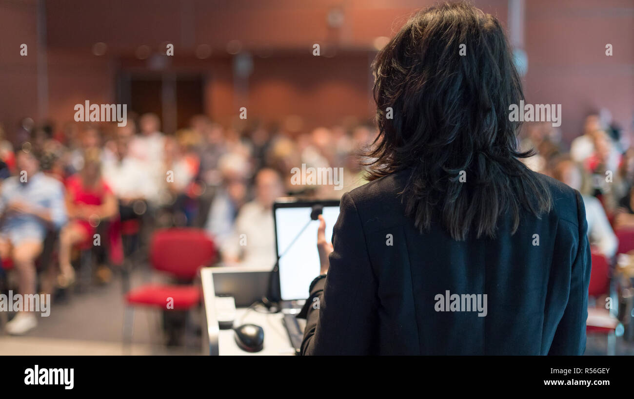 Business woman lecturing at Conference Stock Photo - Alamy