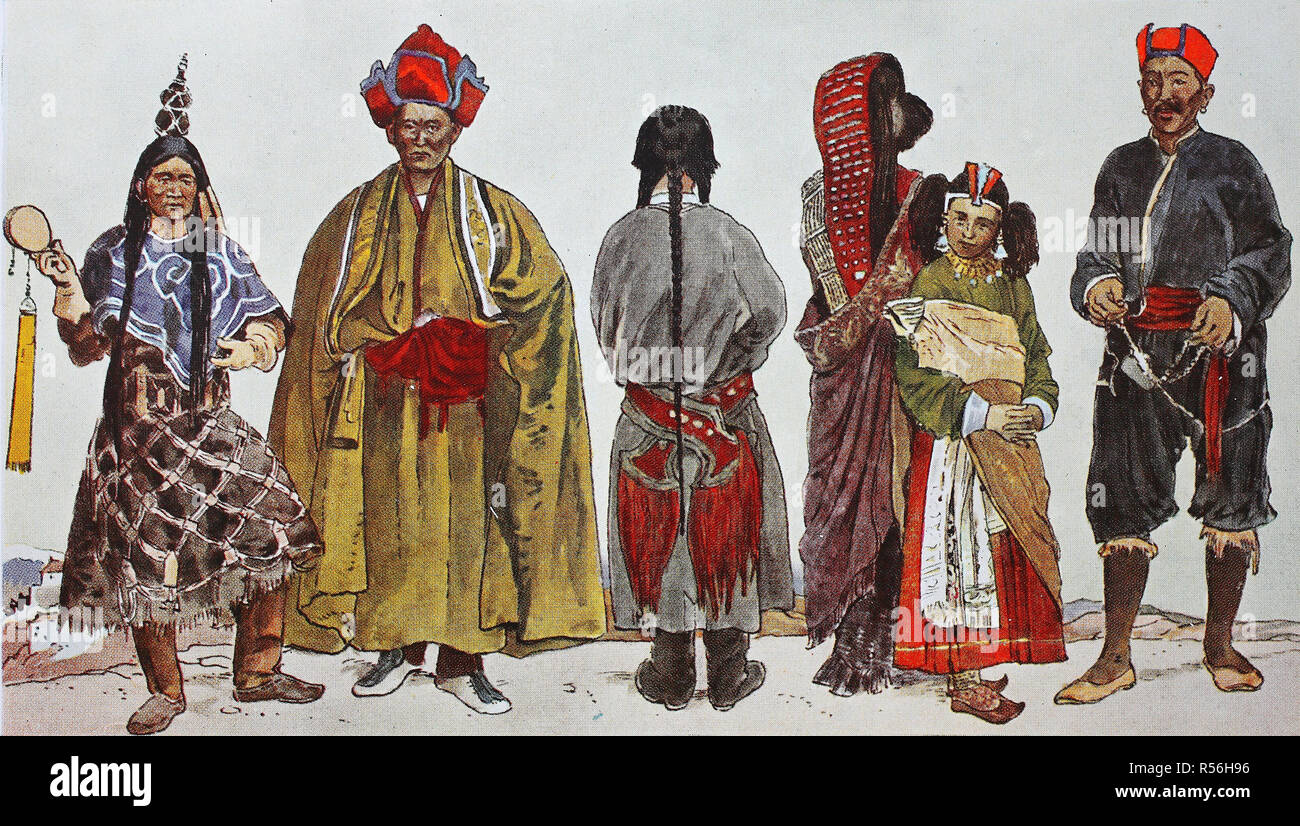 Clothing, fashion in India, from 1600-1800, in Tibet and Tungusen ...