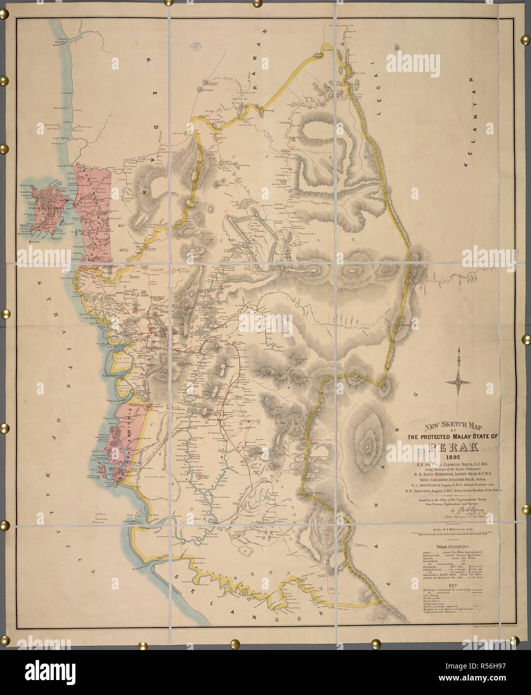 Perak. New Sketch Map of the protected Malay State of Per. London, 1892 ...
