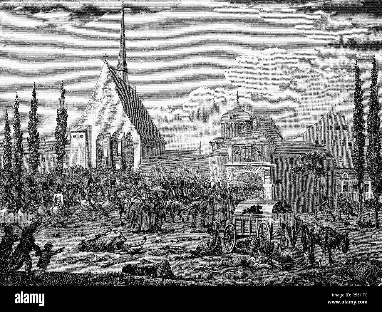 Entry of the Allies in Leipzig on October 13, 1813, through the ...