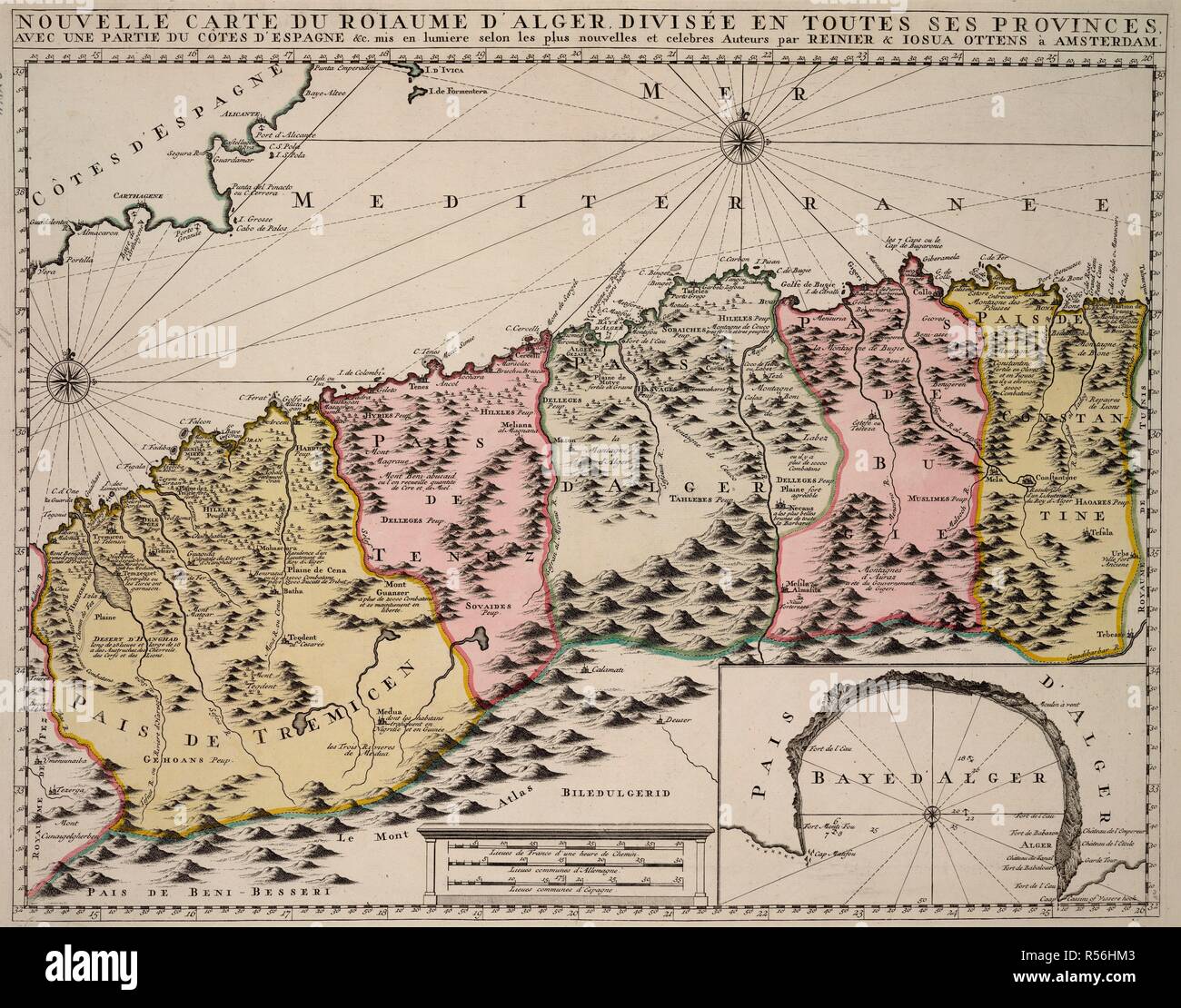 A map of the Kingdom of Algiers, divided into provinces. Nouvelle Carte ...