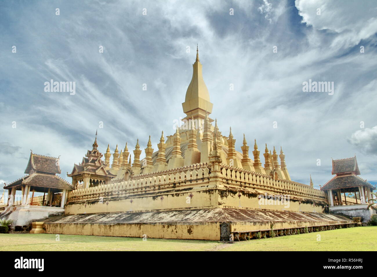Pha That Luang is a gold-covered large Buddhist stupa and be the most ...