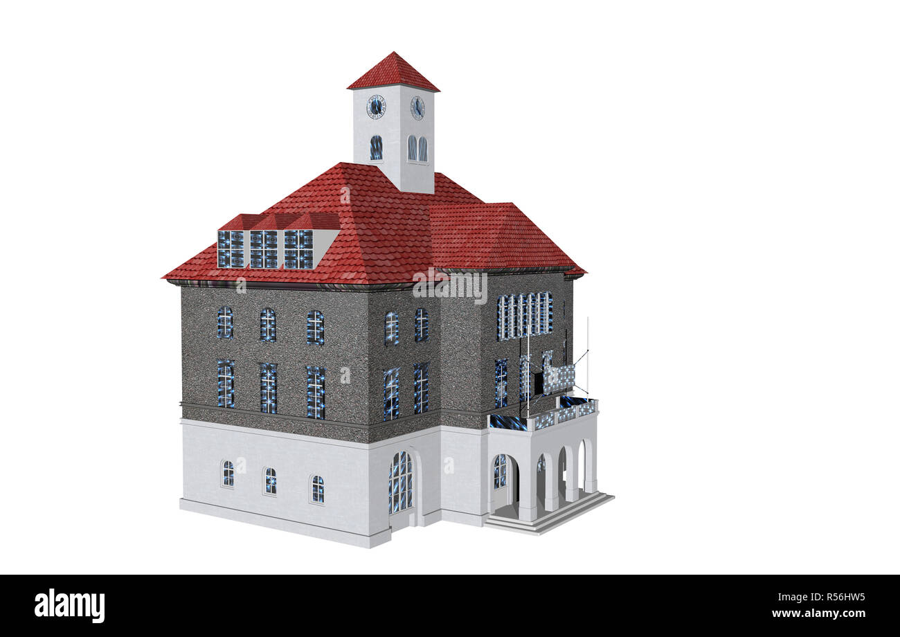 Old school building Cut Out Stock Images & Pictures - Alamy