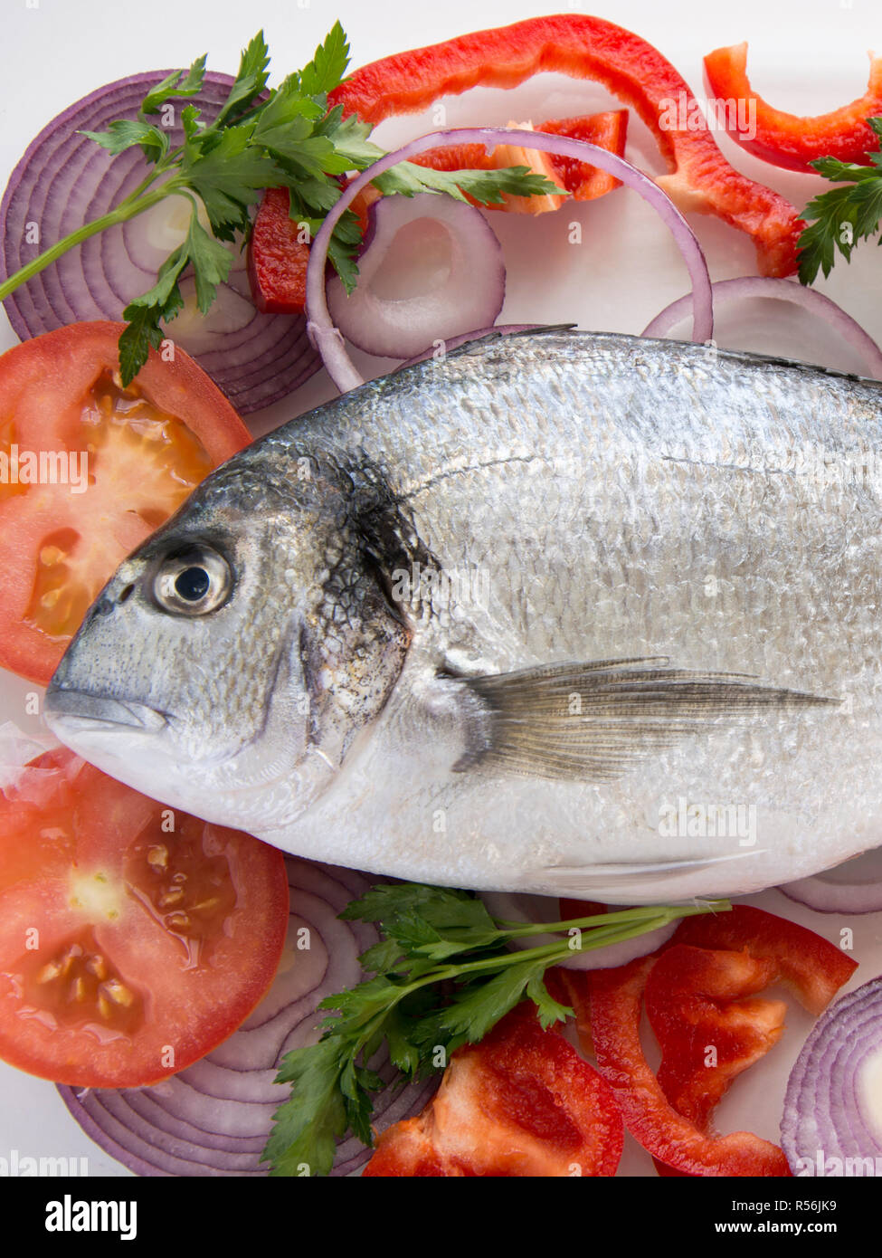 Dorado fish mediterranean recipes Stock Photo - Alamy