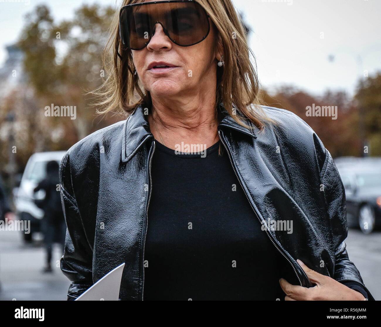 PARIS, France- October 2 2018: Carine Roitfeld on the street during the ...
