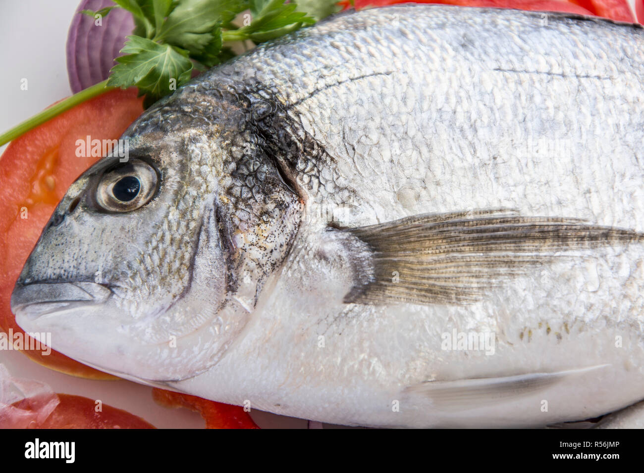 Dorado fish mediterranean recipes Stock Photo - Alamy