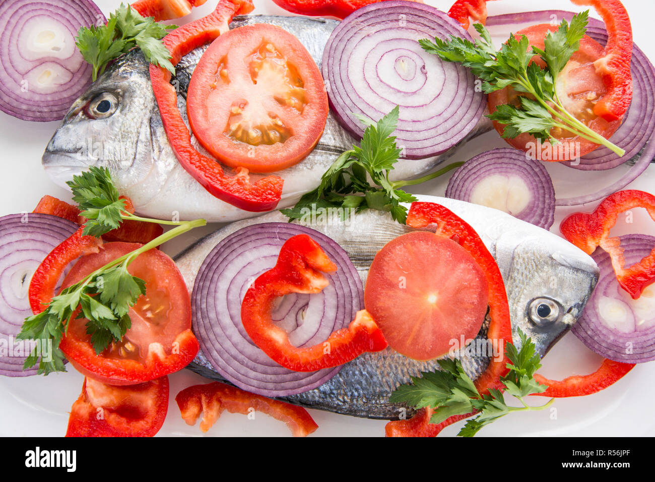 Dorado fish mediterranean recipes Stock Photo - Alamy
