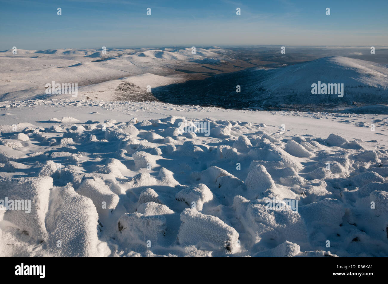 Glen Fearnach with Vuirich to the right and mountains of Glenshee to ...