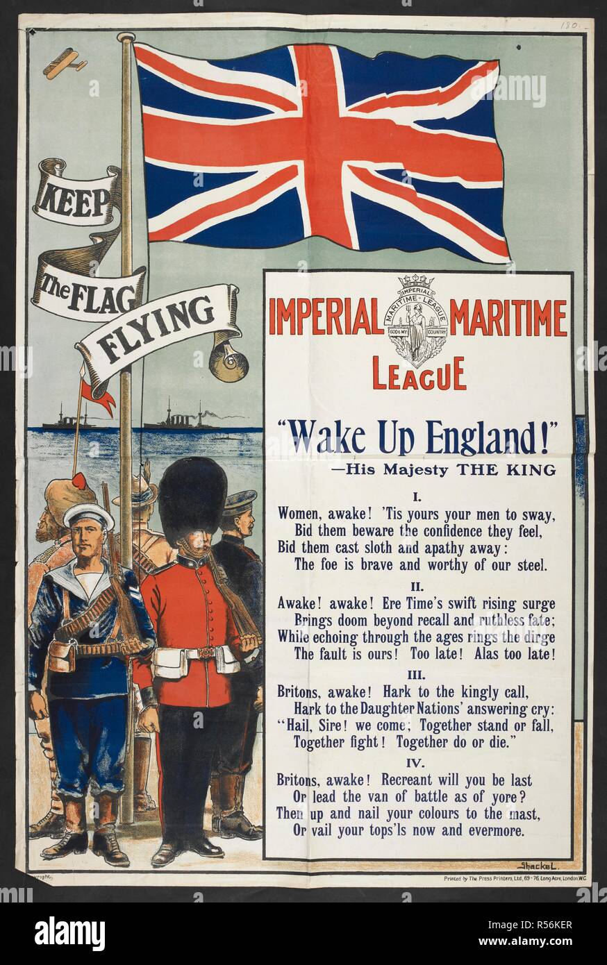 Imperial maritime league. "Wake up England !". A British patriotic ...