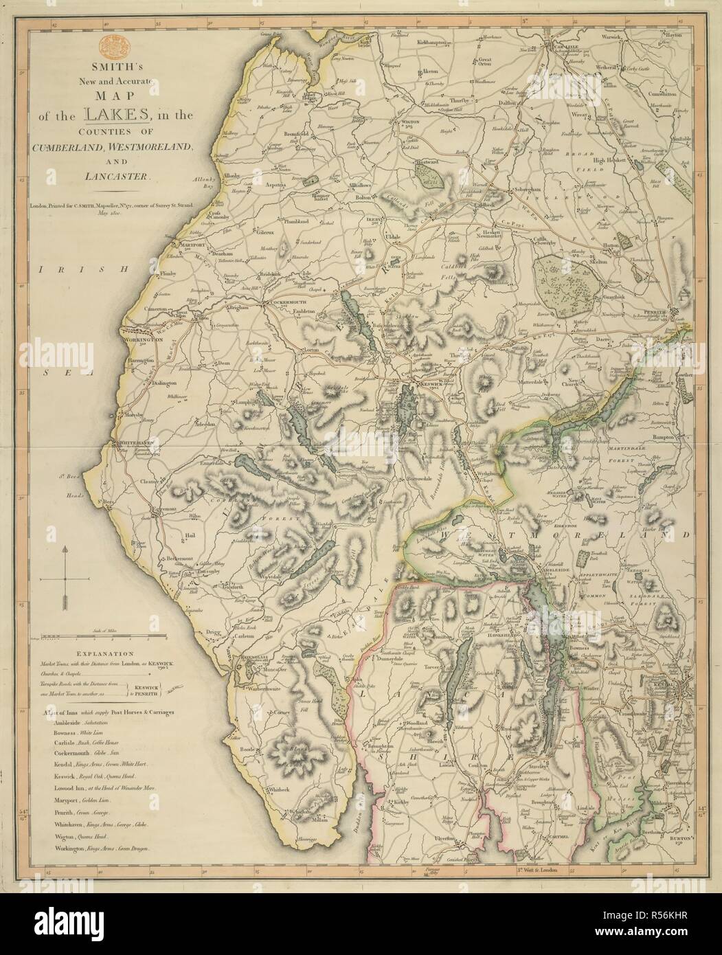 English counties map 1800 hi-res stock photography and images - Alamy