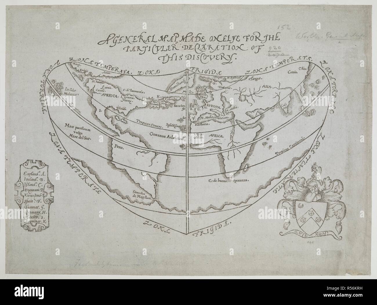A map of the world. A General Map [of the World, on tÌ hÌ e spherical ...