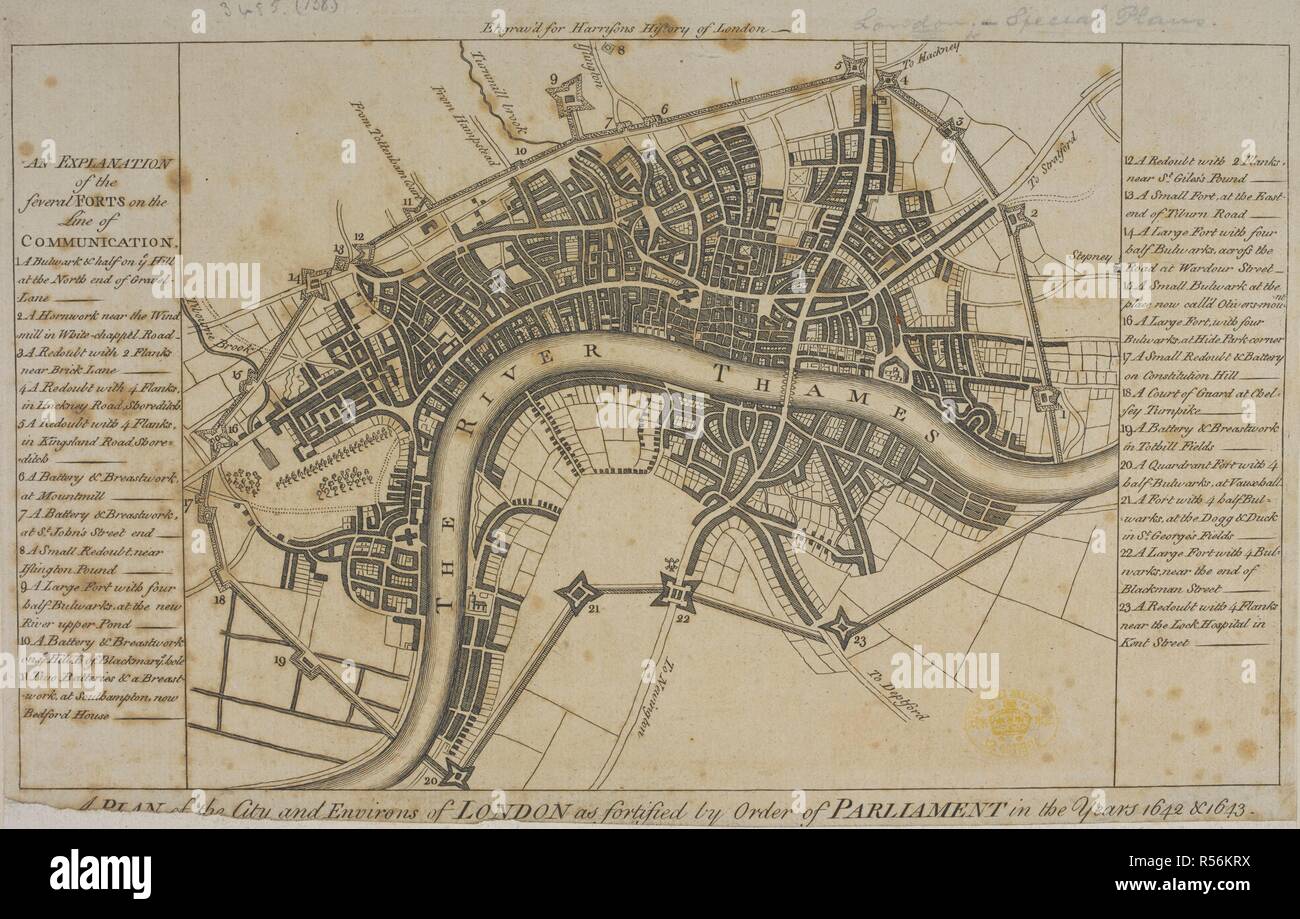 A Plan of the City and Environs of London, as fortified by order of ...
