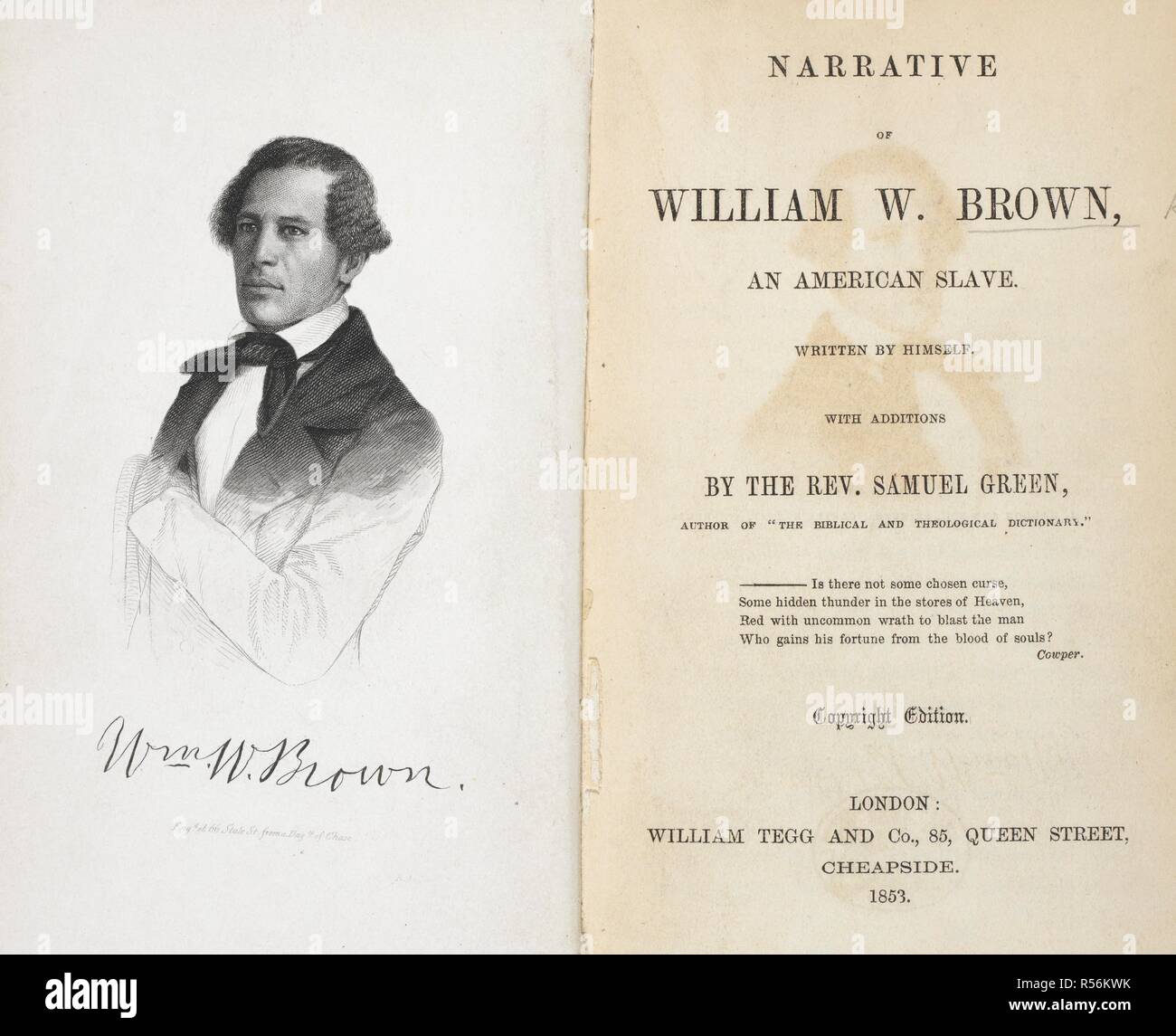 William W. Brown. Portrait. Abolitionist, novelist, playwright, and ...