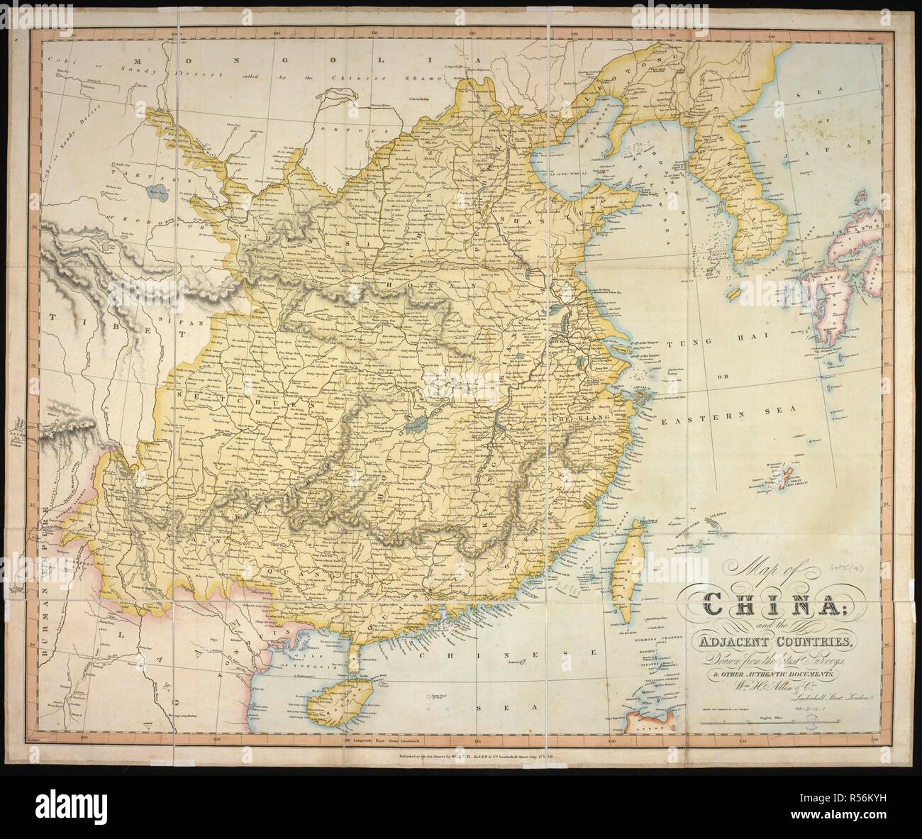 A map of China and the adjacent countries. Map of China and the ...