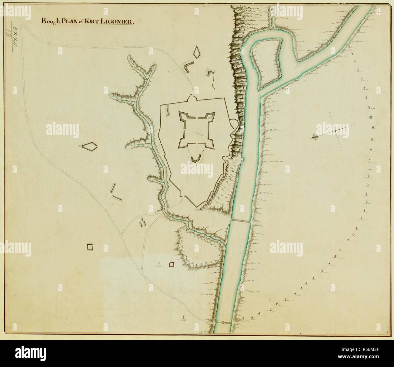 A rough plan of Fort Ligonier [on the Loyal Hanon Creek], with its ...