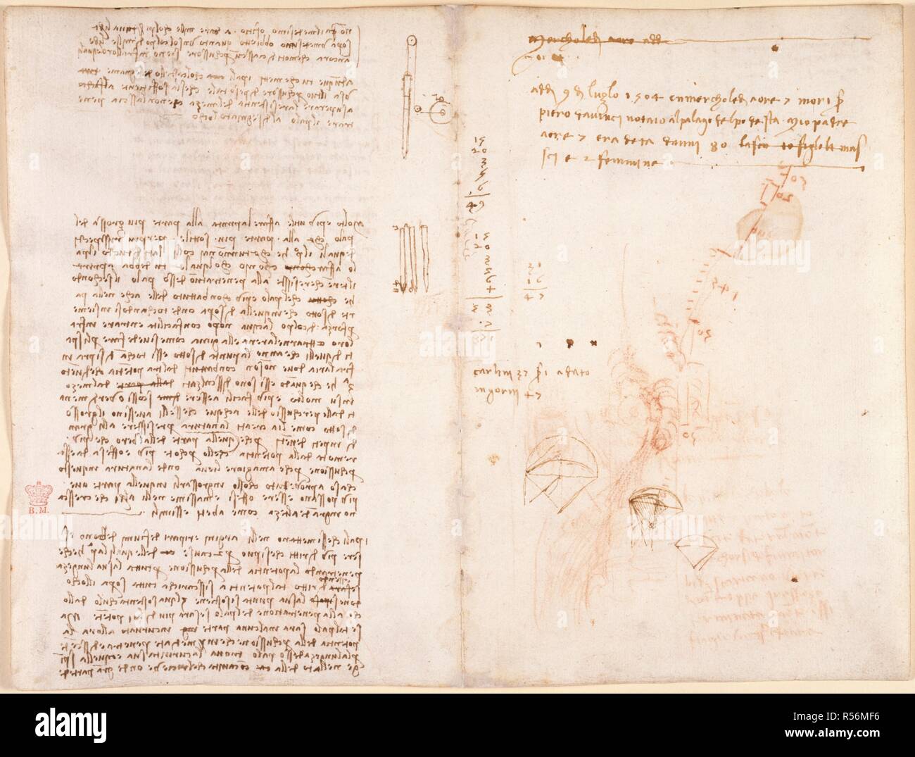 Leonardo da Vinci's notes. Notebook of Leonardo da Vinci. early 16th ...