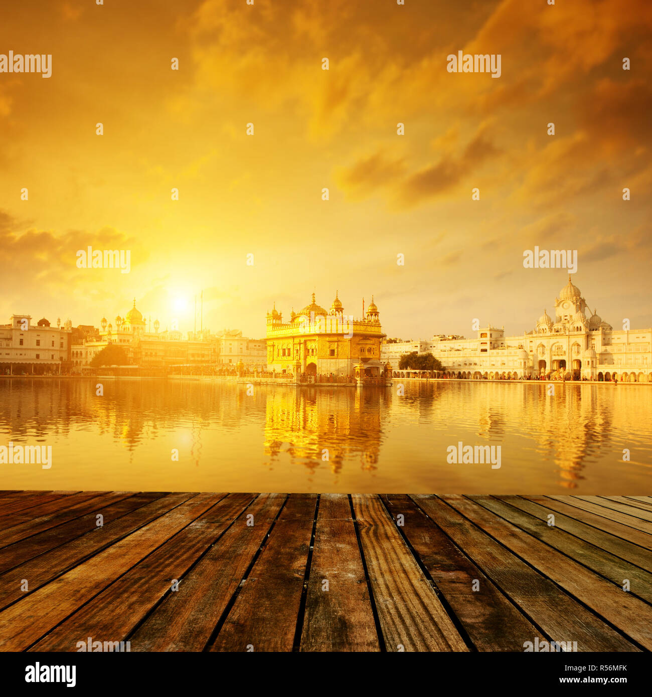 Wooden floating platform by lake at sunset hi-res stock photography and ...