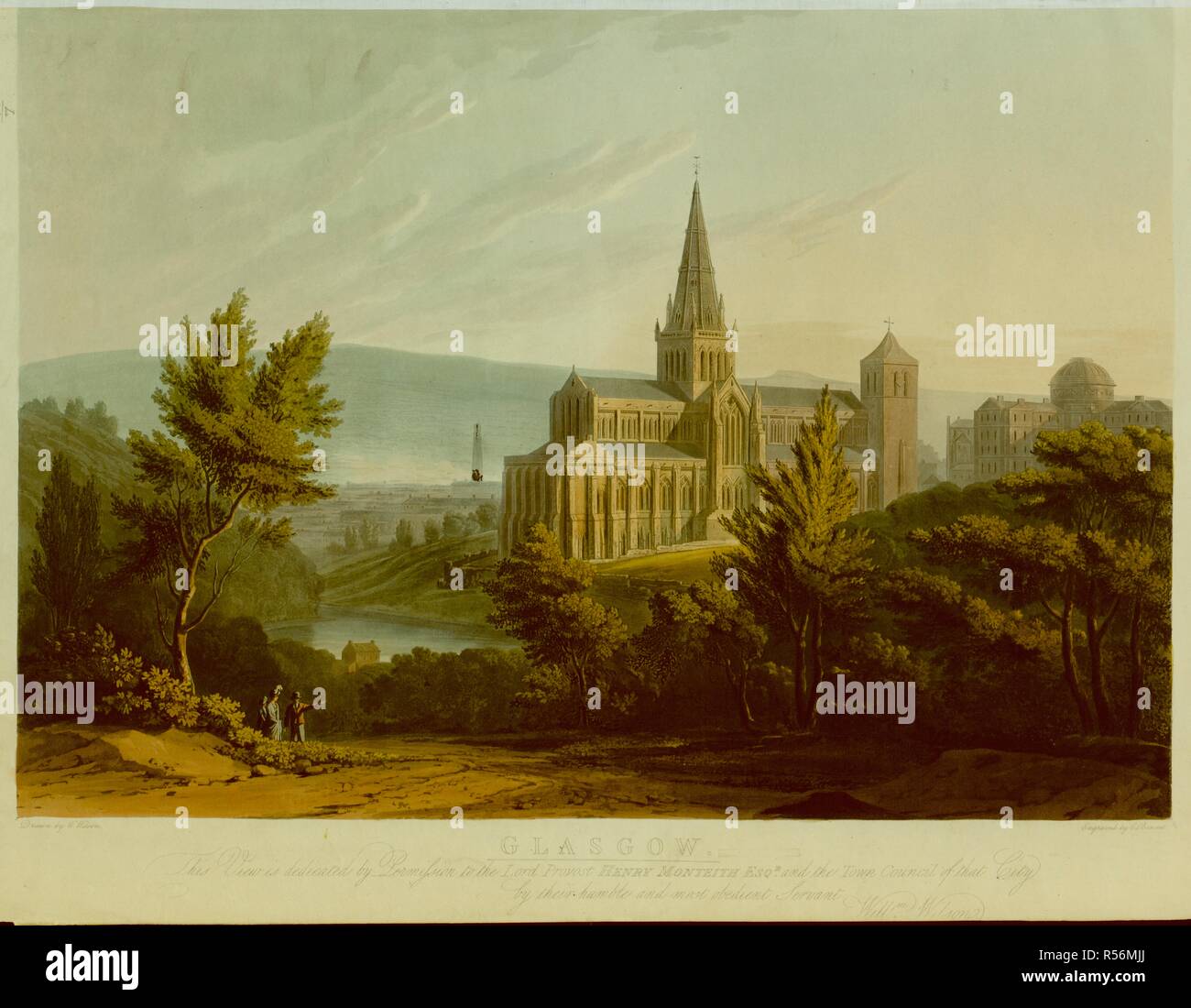 A view showing the cathedral in the centre, a neo-classical building ...