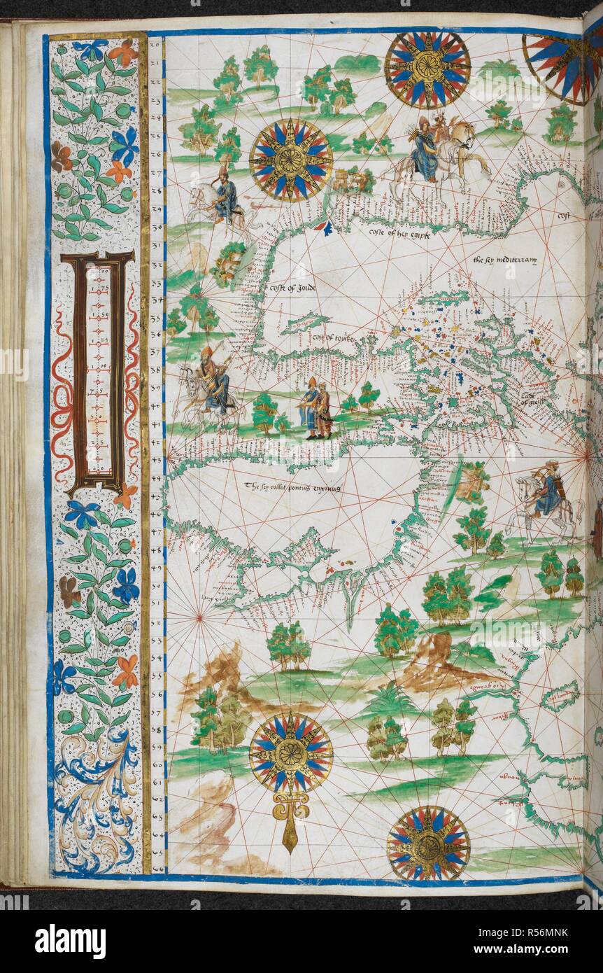 General chart of the Black Sea, the Mediterranean, and the coasts of ...