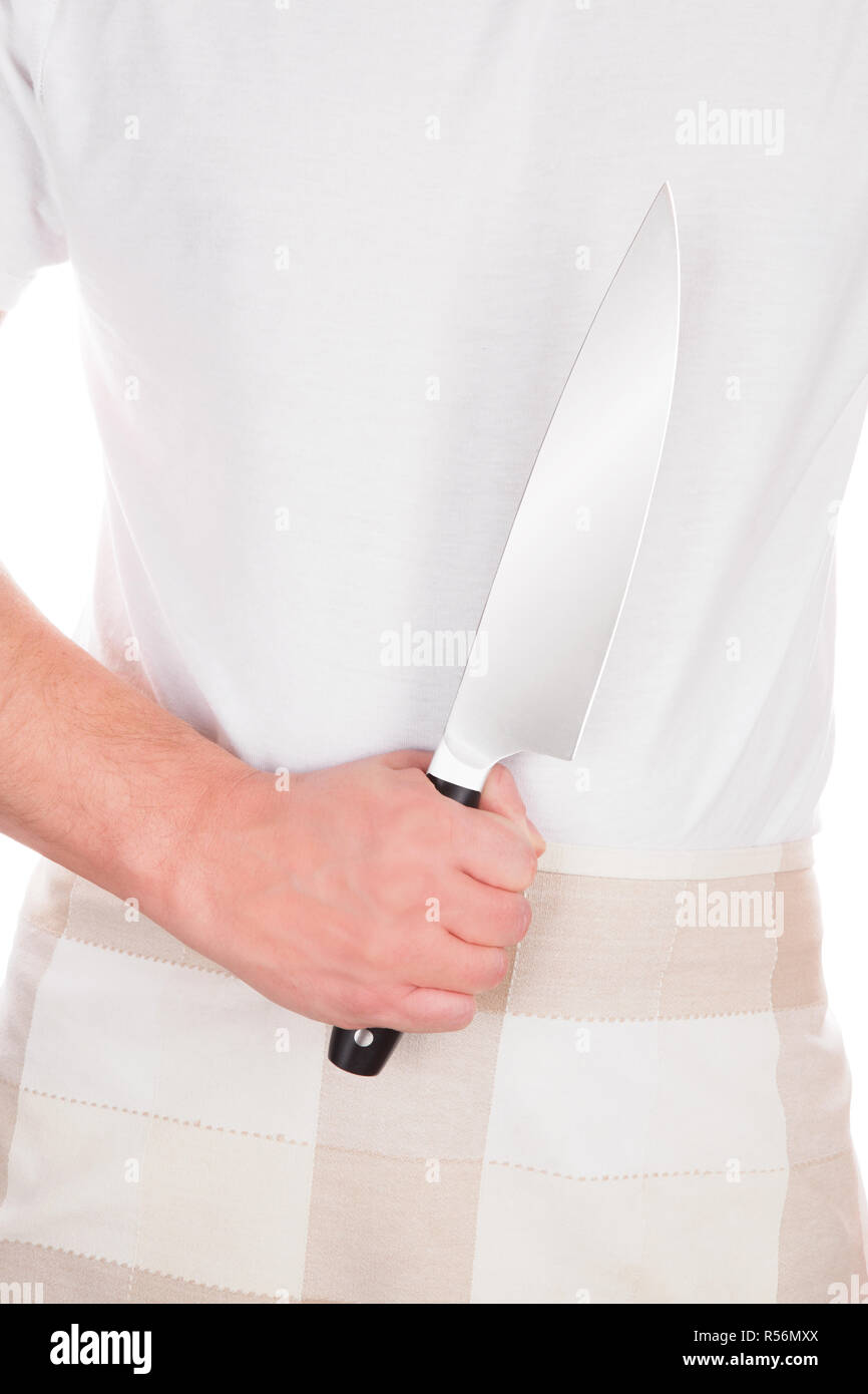 Man holding kitchen knife Stock Photo - Alamy