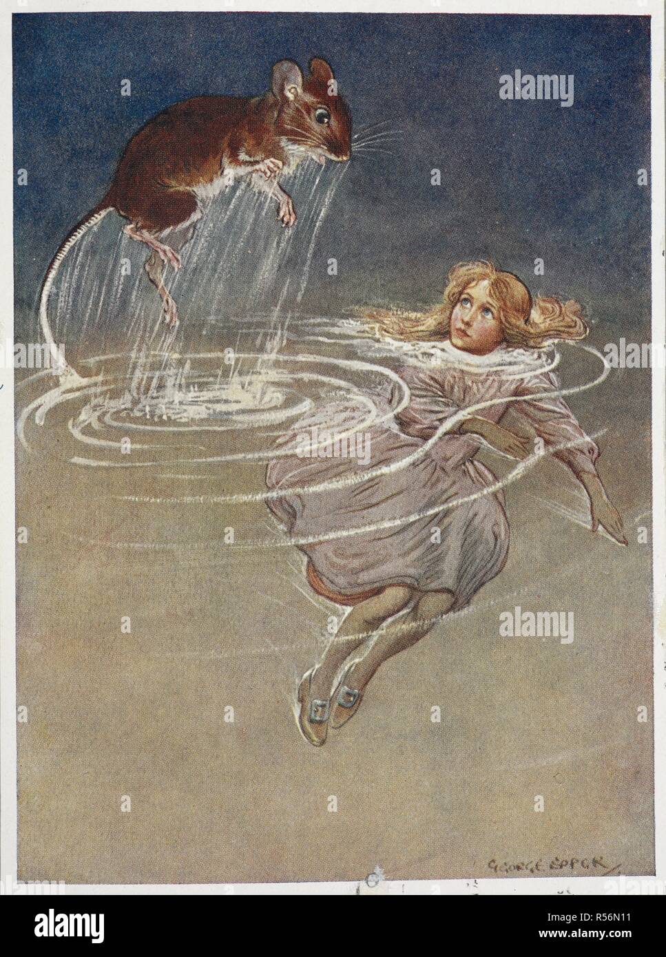 "The mouse gave a leap out of the water." Alice in the pool of tears ...