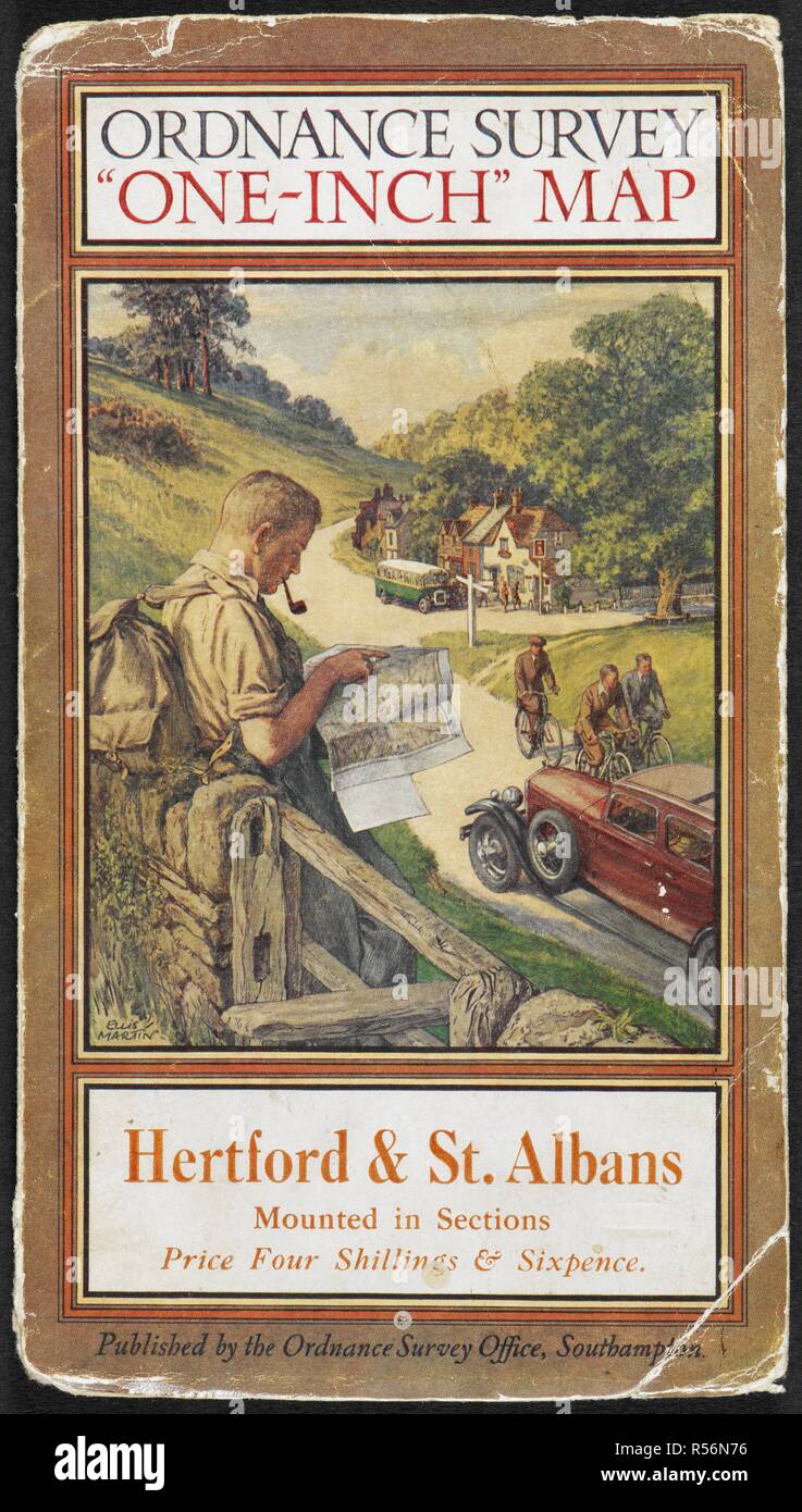 Cover of Hertford & St. Albans tourist map, showing a rambler reading a ...