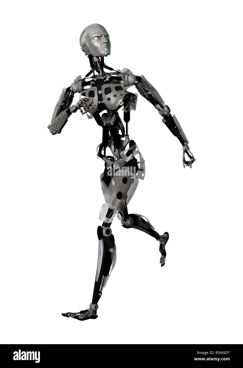 3d rendering running male cyborg hi-res stock photography and images ...