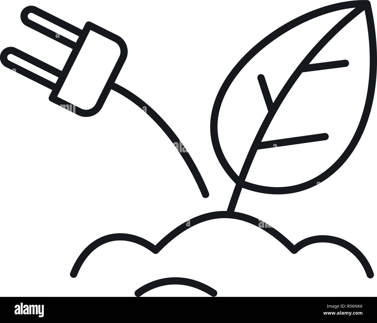 Eco plug energy icon. Outline illustration of eco plug energy vector ...