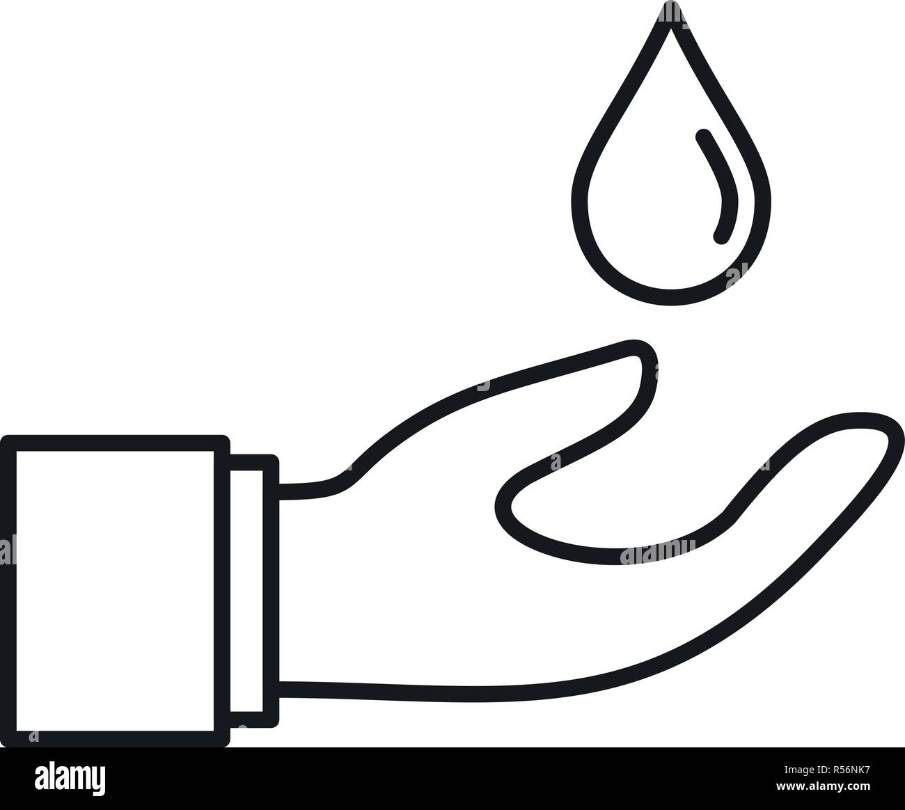 Hand save water icon. Outline illustration of hand save water vector ...