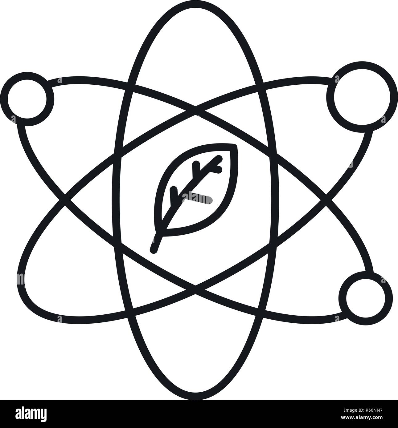 Leaf atom icon. Outline illustration of leaf atom vector icon for web ...