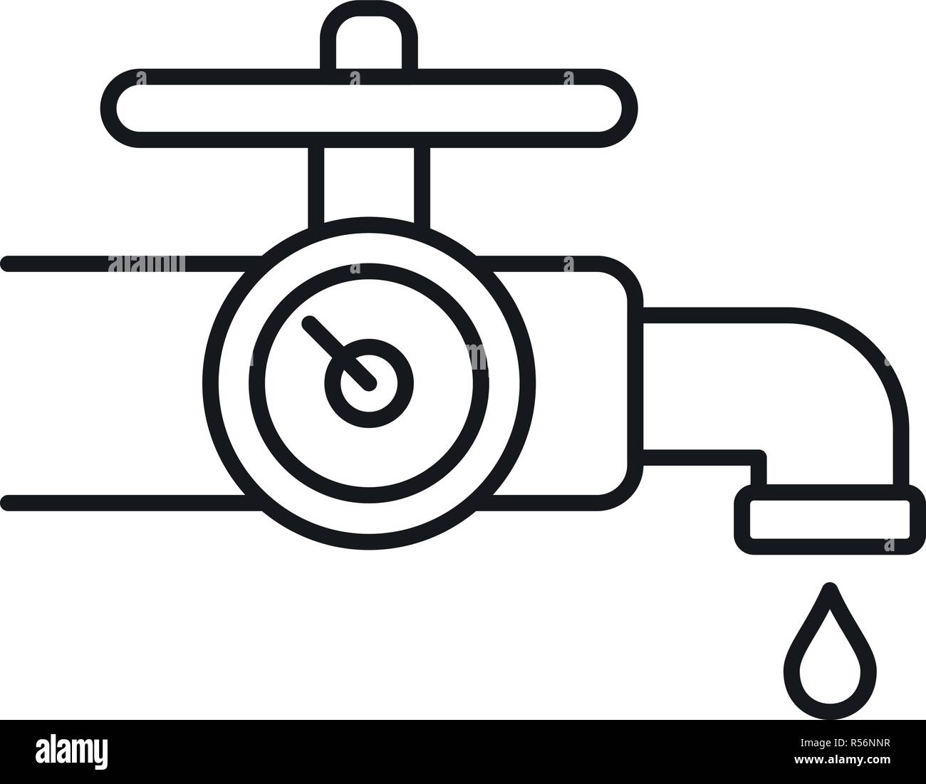 Water tap control icon. Outline illustration of water tap control ...