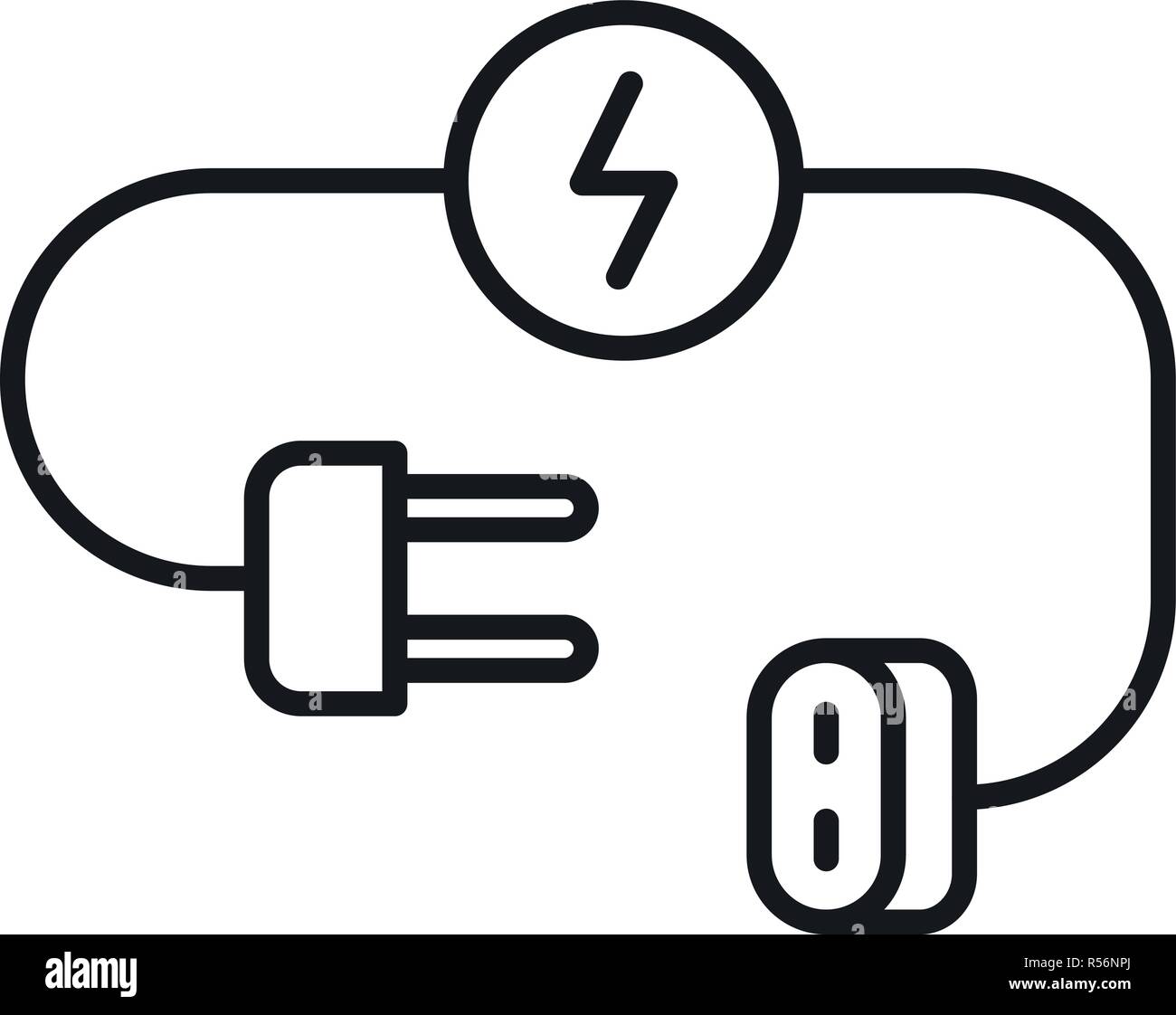 Plug save energy icon. Outline illustration of plug save energy vector ...