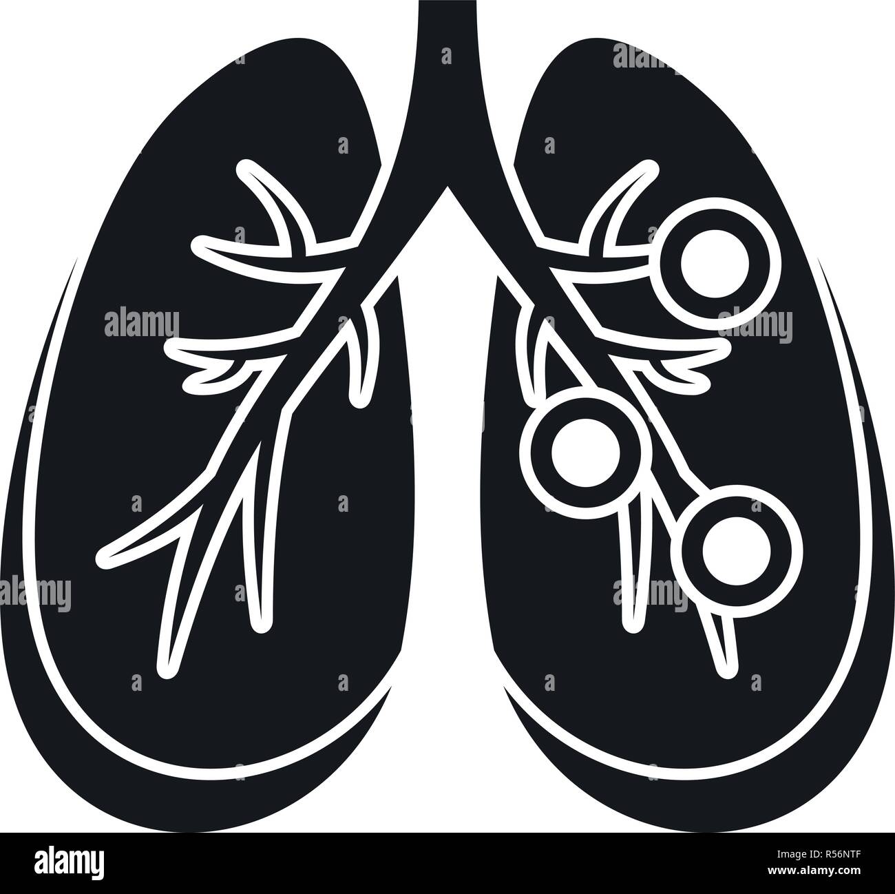 Bronchitis lungs icon. Simple illustration of bronchitis lungs vector ...
