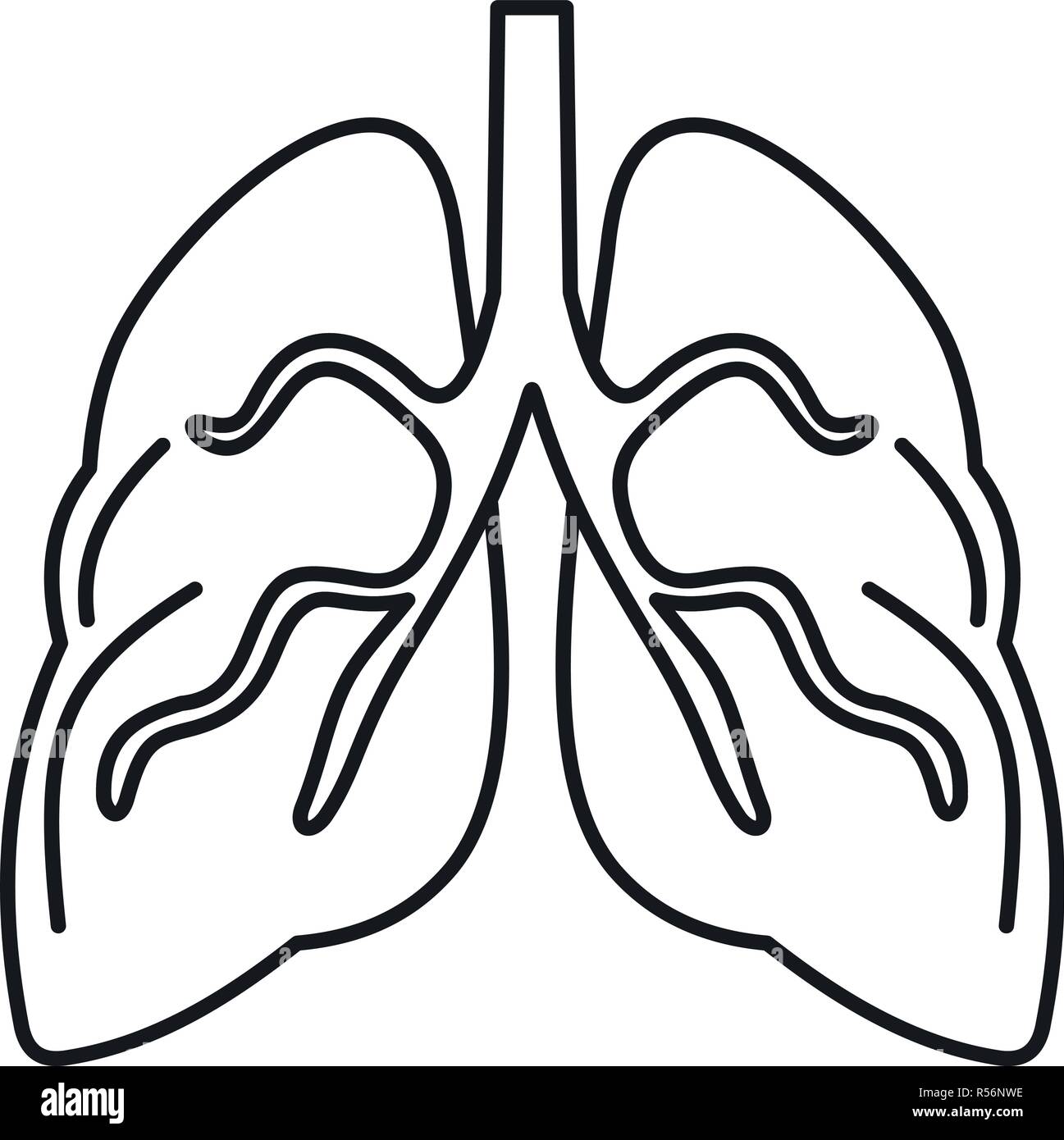 Tuberculosis lungs icon. Outline illustration of tuberculosis lungs ...