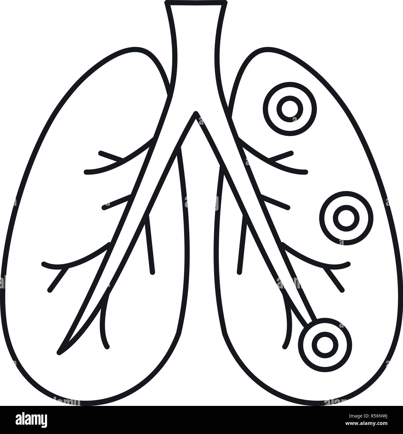Bronchitis lungs icon. Outline illustration of bronchitis lungs vector ...