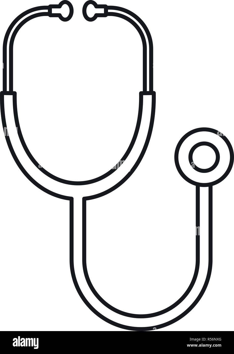 Stethoscope icon. Outline illustration of stethoscope vector icon for ...
