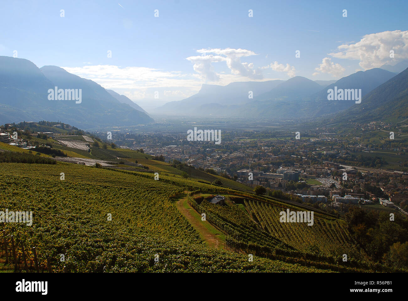 Panorama view on valleys and mountains in the italian alps, nearby ...