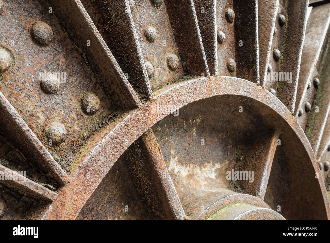 Detail of a historic mining wheel Stock Photo - Alamy