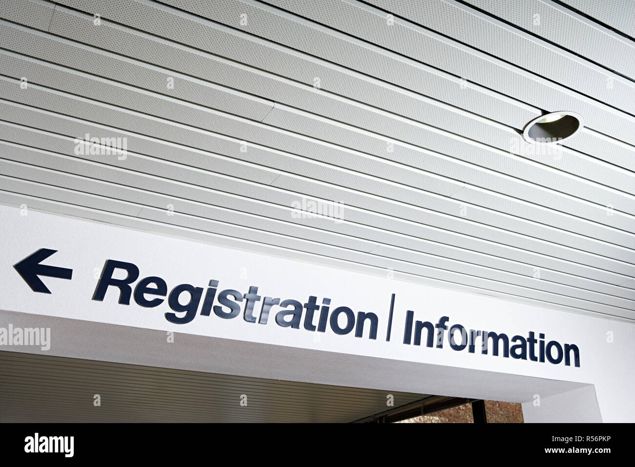 Registration and information sign Stock Photo - Alamy