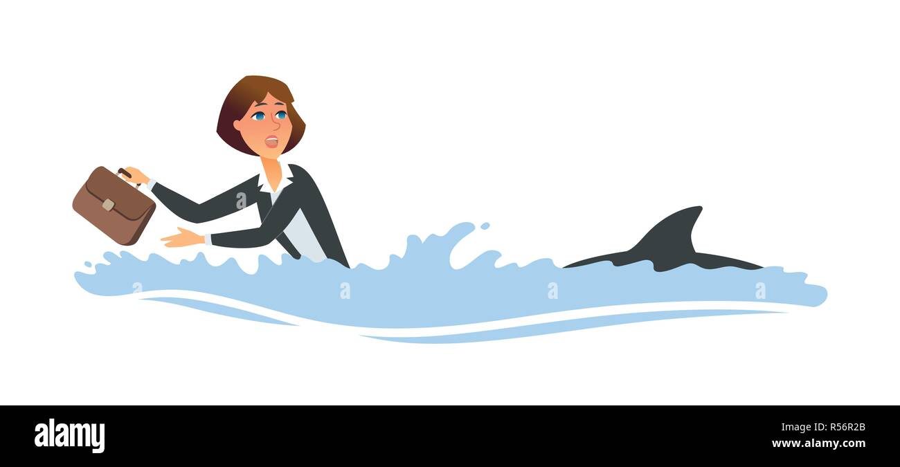 Risk at work - modern cartoon people character illustration Stock ...