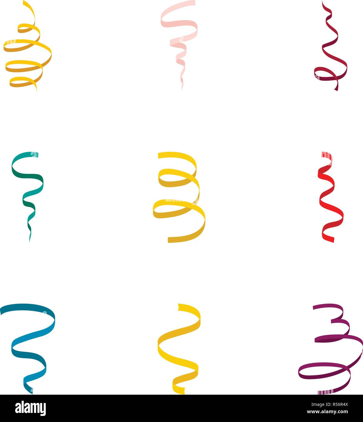 Serpentine icon set. Flat set of 9 serpentine vector icons for web ...
