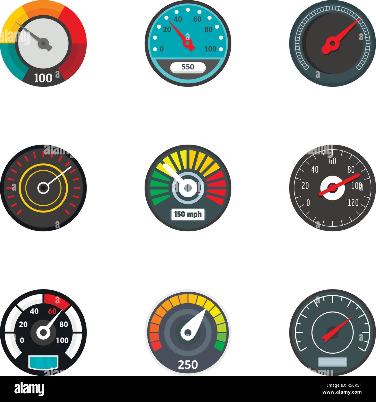 Dashboard icon set. Flat set of 9 dashboard vector icons for web design ...