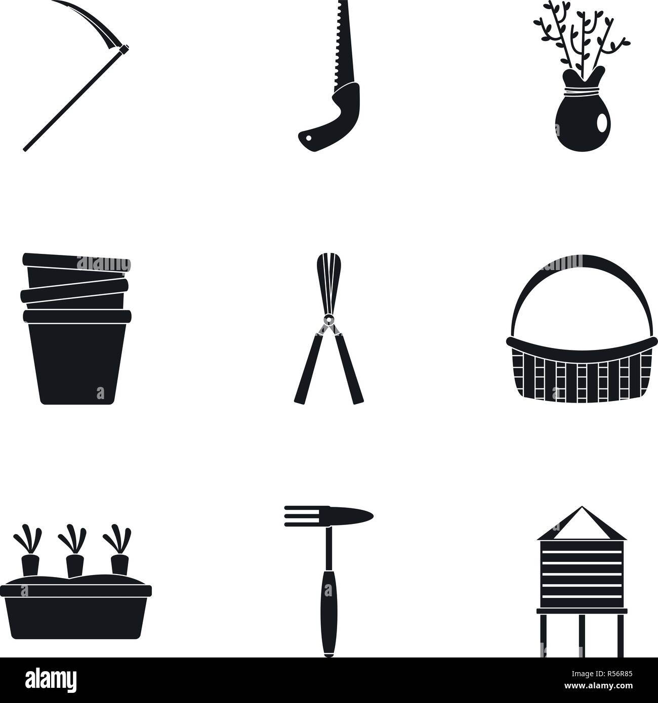 Garden icon set. Simple set of 9 garden vector icons for web design on ...